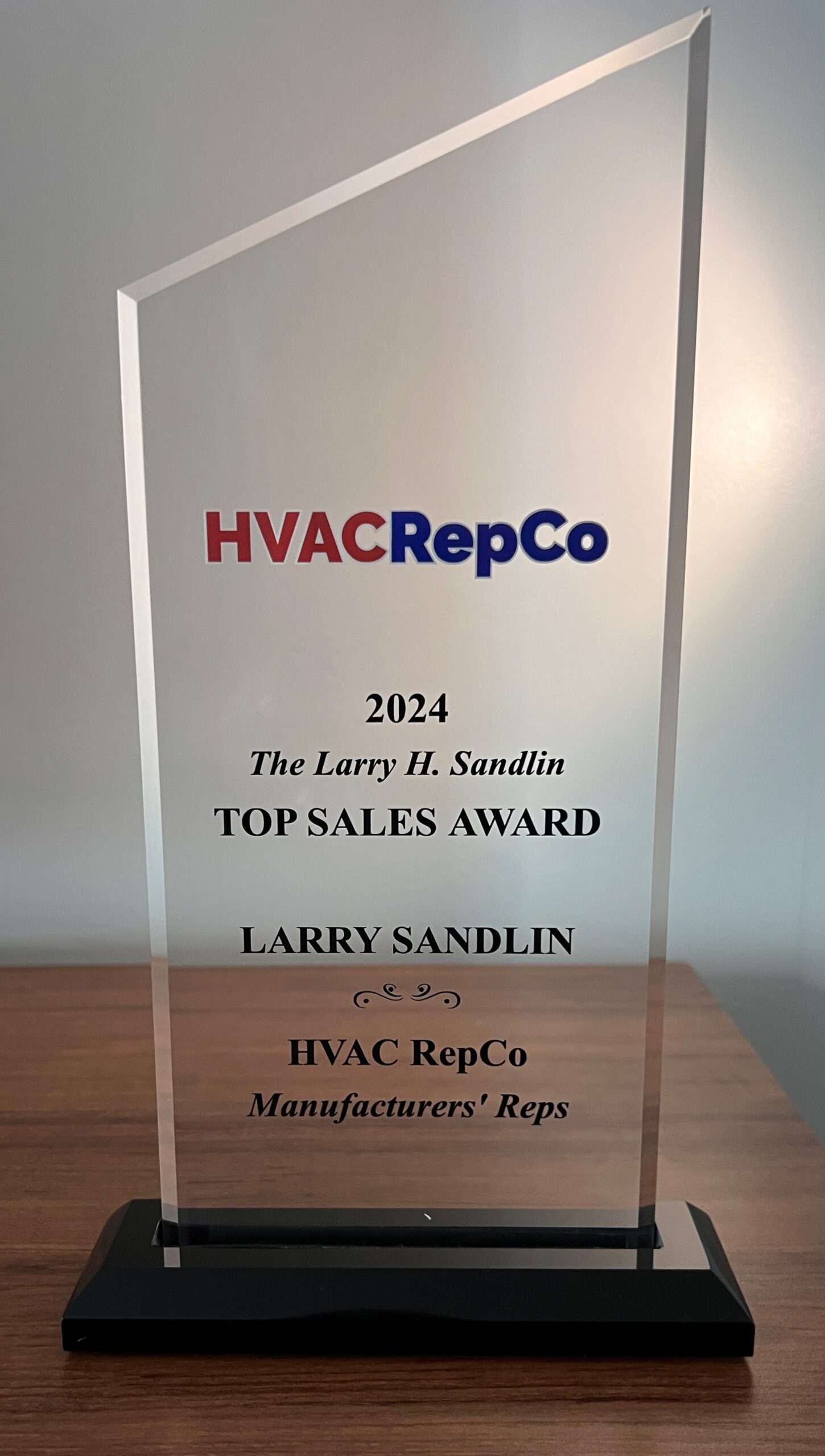 Larry Sandlin Presented With HVAC Repco’s 2024 “Top Sales Award”